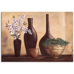 Artland Leinwandbild &raquo;Stillleben in Beige II&laquo; Vasen & T&ouml;pfe 1 Stk. tlg. auf Holzrahmen gespannt beige Leinwand B/H/T: 70cm x 50cm, Leinwandbild Vasen & T&ouml;pfe 