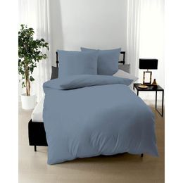 Kaeppel Bettw&auml;sche &raquo;Uni&laquo; 2 Stk. Unifarben grau Mako-Satin, Obermaterial: 100% Baumwolle B/L: 135cm x 200cm, 1 Stk., 1 Stk., Mako-Satin, B/L: 80cm x 80cm, 2 