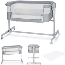Kinderkraft Beistellbett &raquo;Neste Up 2&laquo; grau Kunststoff, Polyester Liegefl&auml;che B/L: 46cm x 81cm, kein H&auml;rtegrad