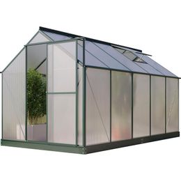 Vitavia Gew&auml;chshaus &raquo;Eos 7500&laquo; Alu-Profile, Stahlfundamentrahmen, 4 mm Hohlkammerplatten gr&uuml;n B/H/T: 197,7cm x 195,9cm x 377,1cm