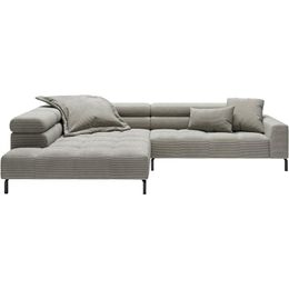 Home Affaire Ecksofa &raquo;Claya, 311 cm breit, L-Form, inkl. Kopfteilverstellung&laquo; ohne elektrischen Sitzvorzug grau 88% Polyester, 12% Polyacryl B/H/T: 