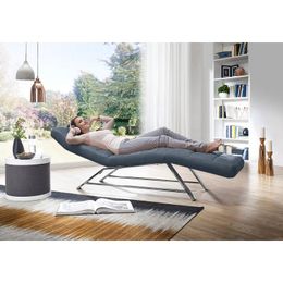 W.Schillig Relaxliege &raquo;daily dreams bequem und elegant, B/T 75/170cm&laquo; Funktionsliege wahlweise mit Motor, Gestell Chrom, Breite 75 cm blau Longlife 