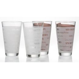 Ritzenhoff & Breker Latte-Macchiato-Glas &raquo;Chicco&laquo; Schrift-Dekor, 4-teilig wei&szlig; Glas 330ml, 4 Stk.