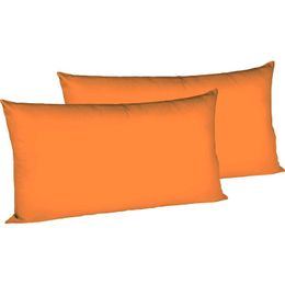 Fleuresse Kissenbezug &raquo;Colours Mako Satin, 100% Baumwolle, mit Rei&szlig;verschluss&laquo; Mako Satin, gl&auml;nzend, glatt, Premium Qualit&auml;t orange Mako-Satin, 