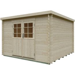 Kiehn-Holz Gartenhaus &raquo;Hummelsee 4&laquo; beige Holzwerkstoff Fu&szlig;boden im Gartenhaus, Dachfolie