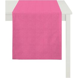 Apelt Tischl&auml;ufer &raquo;Arizona, Uni-Basic&laquo; Leinenoptik pink Leinen, Polyester B/L: 44cm x 140cm, 1 Stk., rechteckig