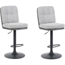 Hela Barhocker &raquo;VILA&laquo; Set, 2 Stk. tlg. 360&deg; drehbar, h&ouml;henverstellbar, Materialkombi grau 100% Polyester B/H/T: 42,5cm x 102cm x 56cm, Microfaser 