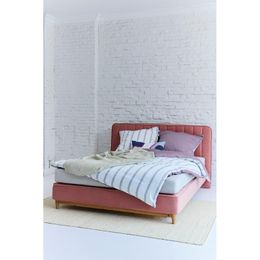 Tom Tailor HOME Bettw&auml;sche &raquo;CLASSIC SATIN STRIPES in Gr. 135x200cm oder 155x220cm&laquo; 2 Stk. new bedroom, farbige Paspel am Kissen lila Satin, 