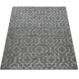 Paco Home Teppich &raquo;Stilo 861&laquo; rechteckig 12 mm H&ouml;he Kurzflor, 3D-Design, In- und Outdoor geeignet, Wohnzimmer grau Polypropylen B : 120cm 1 Stk., 12mm, L: 170cm