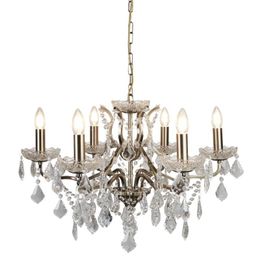 Searchlight Kronleuchter &raquo;H&auml;ngeleuchte Paris, 6-flammig&laquo; E14 1 Stk. Glamour&ouml;s silber 6, &Oslash; 70cm H: 43cm, 1 Stk.