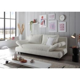 ED EXCITING DESIGN Schlafsofa &raquo;Sunny&laquo; mit Bettkasten, Armteilverstellung & 2 R&uuml;ckenkissen grau 100% Polyester B/H/T: 212cm x 88cm x 101cm, Cord, inkl.