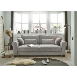 ED EXCITING DESIGN Schlafsofa &raquo;Angelina&laquo; mit Bettkasten & 4 Zierkissen grau 92% Polyester, 8% Nylon B/H/T: 250cm x 95cm x 125cm, Cord, inkl. 2 