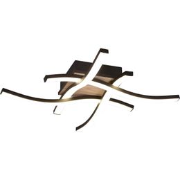 REALITY LEUCHTEN LED Deckenleuchte &raquo;Route&laquo; LED-Modul 1 Stk. Warmwei&szlig; moderne Deckenlampe 4-flammig, LEDs mit 4x 500 Lumen braun 4, H: 7cm, 1 Stk.