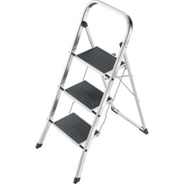 Hailo Trittleiter &raquo;K70 StandardLine&laquo; zusammenklappbar grau Aluminium, Gummi, Stahl B/H/L: 48cm x 106cm x 6cm