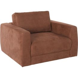 OTTO home Sessel &raquo;Hobro Loungesessel&laquo; in 3 Bezugsqualit&auml;ten in vielen Farben braun Luxus-Microfaser Lederoptik (100% Polyester);Struktur grob (100% 