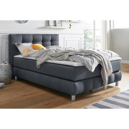 Home Affaire Boxspringbett &raquo;Salo&laquo; incl. Topper, 6 Breiten, 2 H&auml;rtegrade, TFK auch in H&auml;rtegrad 4 grau Struktur (100% Polyester);Bezug der 