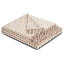 Biederlack Plaid &raquo;Vivo&laquo; mit hohem Kaschmiranteil beige Kaschmir, Schurwolle B/L: 130cm x 170cm