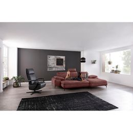 W.Schillig Ecksofa &raquo;valentinoo, Designsofa, bequem, elegant und zeitlos, L-Form&laquo; inklusive Hocker, mit Sitztiefenverstellung, Breite 299 cm rot 