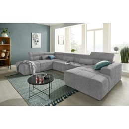 DOMO collection Wohnlandschaft &raquo;BRANDON whlw. mit Sitztiefenverstellung, whlw. Nierenkissen&laquo; mit Kopfteilverstellung, wahlweise Sitztiefenverstellung,