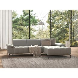 Sit & More sit&more Ecksofa &raquo;Cool L-Form&laquo; wahlweise mit Kopfteilverstellung und Vorziehsitz, motorisch grau B/H/T: 290cm x 79cm x 185cm, Chenille, Recamiere 