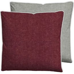 Biberna Kissenbezug &raquo;HERMAL Melange Flanell uni, mit Rei&szlig;verschluss, Wendekissenbezug&laquo; Feinflanell, Made in Germany zertifiziert, kuschelig weich, mit Paspel 