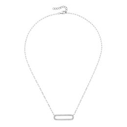 Firetti Damen Kette mit Anh&auml;nger &raquo;Schmuck Geschenk Silber 925 Halsschmuck Zwischenteil oval&laquo; mit Zirkonia (synth.) Silber 925 (Sterlingsilber), L: 45 
