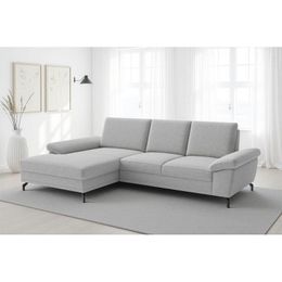 Sit & More sit&more Ecksofa &raquo;Chelsea L-Form, B: 264 cm, mit Armteil-& Sitztiefenverstellung&laquo; optional Schlaffunktion und Bettkasten grau 100% Polyester B/H/T: 