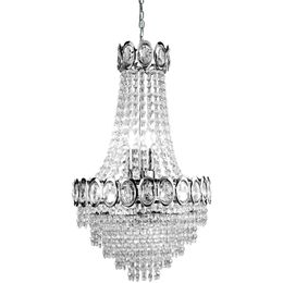Searchlight Kronleuchter &raquo;Kristall-Leuchte Louis Phillipe, 6-flammig&laquo; E14 1 Stk. Glamour&ouml;s silber 6, &Oslash; 40cm H: 70cm, 1 Stk.