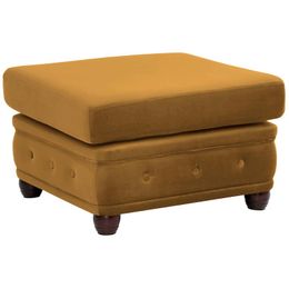 Home Affaire Polsterhocker &raquo;New Castle&laquo; passend zur "New Castle"-Serie, B/T/H: 75/70/45 cm gelb B/H/T: 75cm x 45cm x 70cm, Samtoptik