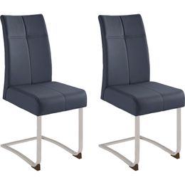 OTTO home Freischwinger &raquo;Rab&laquo; (Set) 2 Stk.Bezug in verschiedenen Qualit&auml;ten, maximale Belastbarkeit 120 kg blau Polyester B/H/T: 44cm x 98,5cm x 57cm,