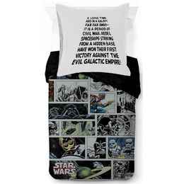 Star Wars Kinderbettw&auml;sche &raquo; Classic Comic&laquo; 2 100% Baumwolle Linon, Obermaterial: 100% Baumwolle B/L: 135cm x 200cm, 1 Stk., 1 Stk., Linon, B/L: 80cm x 80cm, 2
