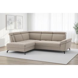 Sit & More sit&more Ecksofa &raquo;Vanity; L-Form, B. 254 cm&laquo; Inkl.Sitz-,Kopf-und Armteilverstellung 95% Polyester 5% Polyamid B/H/T: 254cm x 84cm x 197cm, Flachgewebe