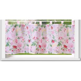 Weckbrodt-Gardinen Scheibengardine &raquo;Rosalie&laquo; Schlaufen 1 Stk. tlg. Bistro, Voile, bedruckt, floral, HxB 45x120cm, Gardine, Store bunt Voile, Polyester 45cm, Schlaufen, 