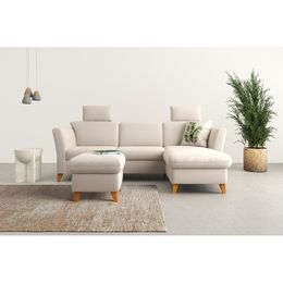 Home Affaire Ecksofa &raquo;Trelleborg L-Form&laquo; Federkern-Polsterung, wahlweise mit Schlaffunktion und Bettkasten grau 100% Polyester B/H/T: 249cm x 86cm x 