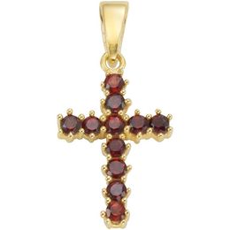 Firetti Kreuzanh&auml;nger &raquo;Schmuck Geschenk Gold 333 Halsschmuck Anh&auml;nger Kreuz&laquo; mit Granat gold Gelbgold 333, 0,71 g