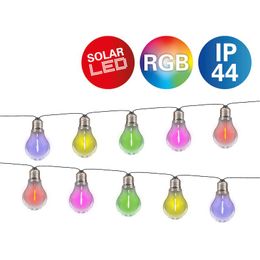 N&auml;ve n&auml;ve LED-Lichterkette &raquo;Linda&laquo; 10 Stk.-flammig Solar, 10 Gl&uuml;hbirnen klar, RGB-LED, D&auml;mmerungssensor, Zuleitung 180cm bunt Dioden 10 Stk. Flammen 10 Stk