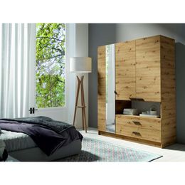 Home Affaire Kleiderschrank &raquo;LAREDO W&auml;scheschrank komplette Innenausstattung, Ma&szlig;e 158,3/200,5/55cm&laquo; Garderobe mit offenem Fach, 3 T&uuml;ren und 2 