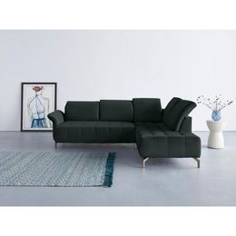OTTO home Ecksofa &raquo;Fresh L-Form&laquo; Federkern, wahlweise Kopfteilverstellung und motorischer Vorziehsitz gr&uuml;n 100% Polyester B/H/T: 260cm x 79cm x 220cm,
