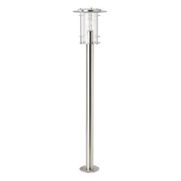 Brilliant Au&szlig;en-Stehlampe &raquo;YORK&laquo; E27 100cm H&ouml;he, E27 max. 40W, LED geeignet, aus rostfreiem Edelstahl silber 1, &Oslash; 9cm H: 103cm