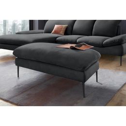 W.Schillig Hocker &raquo;enjoy&MORE&laquo; F&uuml;&szlig;e schwarz pulverbeschichtet, Breite 106 cm schwarz Chenille-Flachgewebe R66 (85% Polyester, 15% Nylon);Longlife Xtra