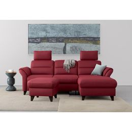 Sit & More sit&more Ecksofa &raquo;Mellum L-Form&laquo; Federkern, optional Schlaffunktion, Bettkasten & Armteilfunktion rot 100% Polyester B/H/T: 250cm x 87cm x 163cm, 