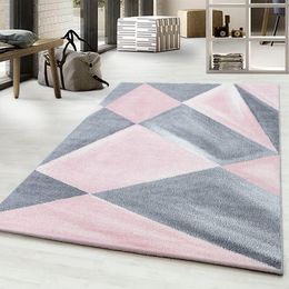 Ayyildiz Teppiche Teppich &raquo;Beta 1130&laquo; rechteckig 11 mm H&ouml;he auch als L&auml;ufer, Kurzflor, Wohnzimmer pink Kunstfaser B : 80cm 1 Stk., 11mm, L: 250cm