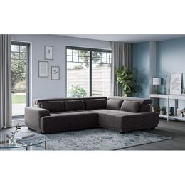 OTTO home Ecksofa &raquo;Jade L Form, Breite: 270 cm, mit Kopfteilverstellung & Nierenkissen&laquo; optional elektr. Sitztiefenverstellung grau 100% POLYESTER (