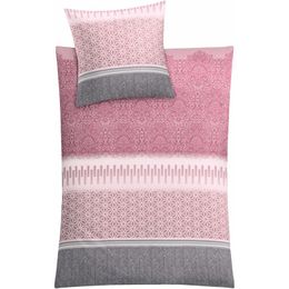 Kleine Wolke Bettw&auml;sche &raquo;Estrella&laquo; 2 Stk. mit Muster rosa Mako-Satin, Obermaterial: 100% Baumwolle B/L: 135cm x 200cm, 1 Stk., 1 Stk., Mako-Satin, B/L: 80cm x 80cm