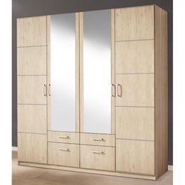 Priess Kleiderschrank &raquo;Bilbao&laquo; T&uuml;ranschlag links oder rechts braun Holzwerkstoff B/H/T: 185cm x 193cm x 54cm, Schubladen: 4 Stk. T&uuml;ren: 4 Stk. mit 