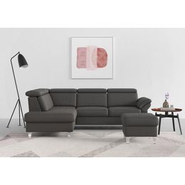 Sit & More sit&more Ecksofa &raquo;Arngast L-Form&laquo; inklusive Kopfteilverstellung und Federkern braun B/H/T: 245cm x 84cm x 194cm, NaturLEDER , Ottomane links, ohne 