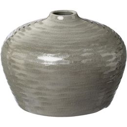 Creativ deco Tischvase &raquo;HUMILIS&laquo; aus Keramik, mit Streifenmuster grau Keramik B/H/T: 30cm &Oslash; 38cm