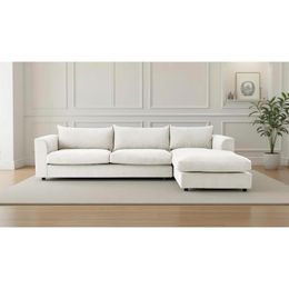 LeGer Home by Lena Gercke Ecksofa &raquo;Avelina&laquo; Breite 297 cm, in Cord- und Chenille- Stoff, R&uuml;ckenkissen mit Federn beige 100% Polyester B/H/T: 297cm x 
