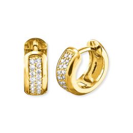 Engelsrufer Damen Paar Creolen &raquo;Keep it so simple&laquo; mit Zirkonia (synth.) gold 13mm, Silber 925 (Sterlingsilber)