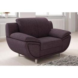 Trendmanufaktur Sessel &raquo;Rondo II, Loungesessel zeitlos und bequem&laquo; wahlweise mit komfortablem Federkern, mit extra breiten Armlehnen braun Struktur (